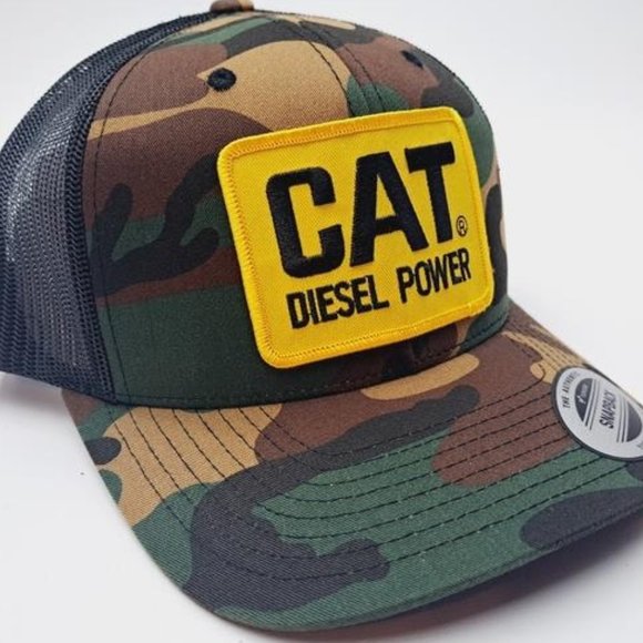 Accessories | Retro Vtg Cat Diesel Power Trucker Mesh Snapback Hat Cap ...